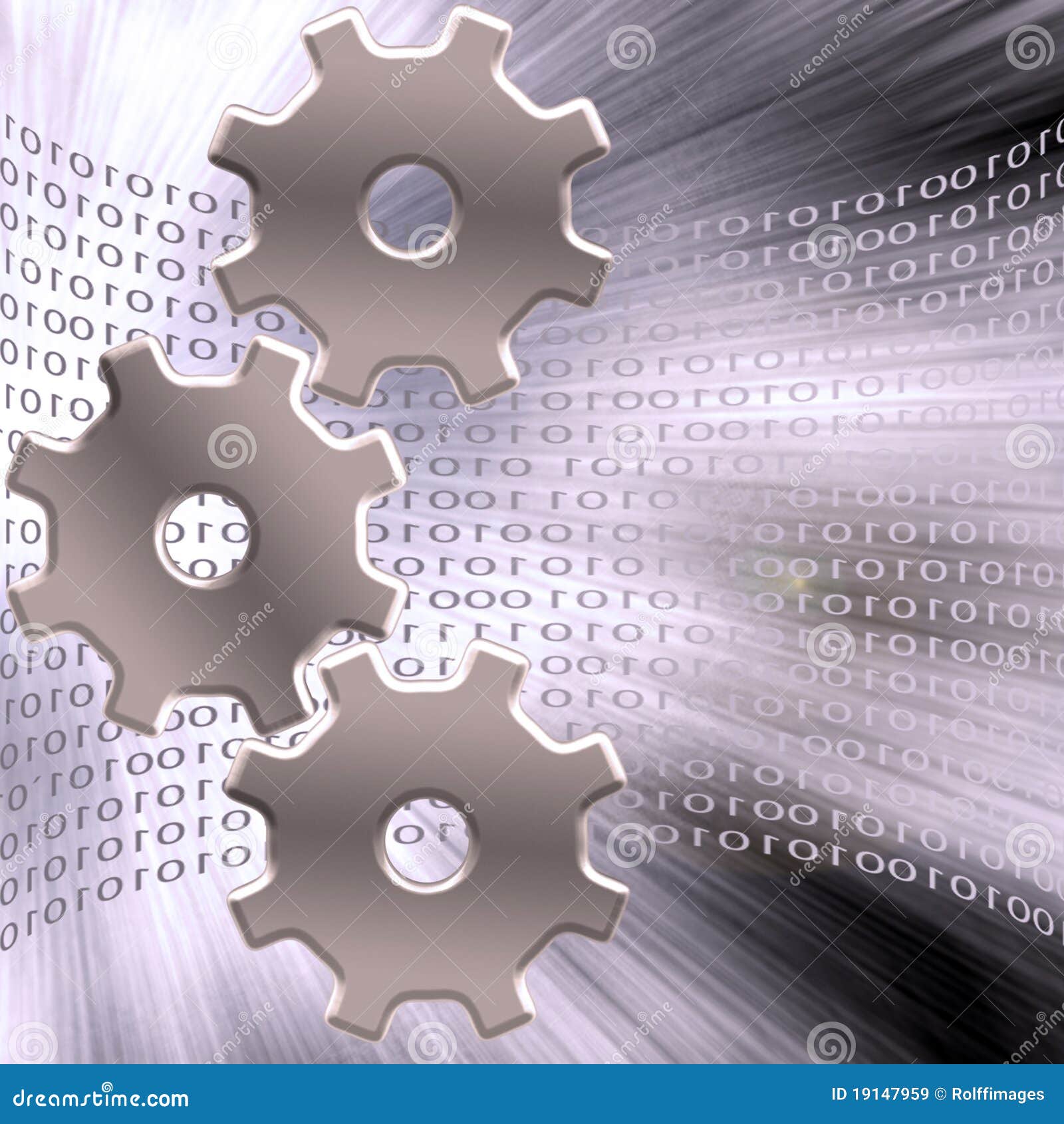 Gears and binary code stock illustration. Illustration of corporate ...