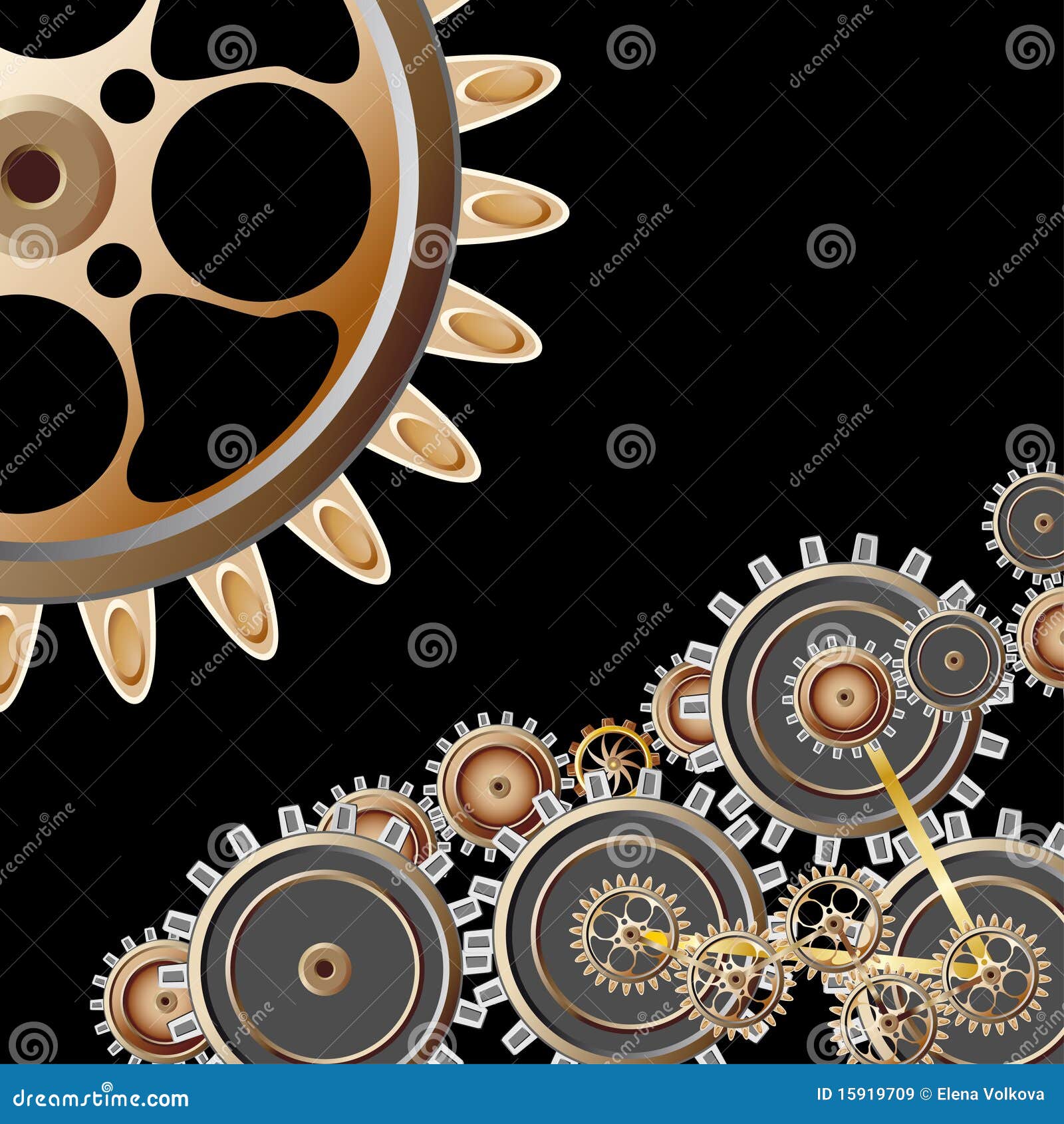 Gears on black background stock vector. Illustration of gearshift ...