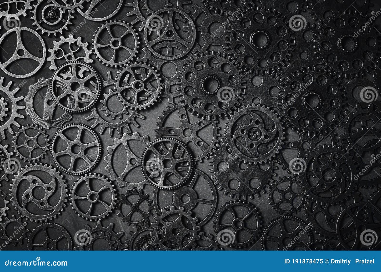 Gears, Black and White Abstract Background, Lots of Small Gears ...