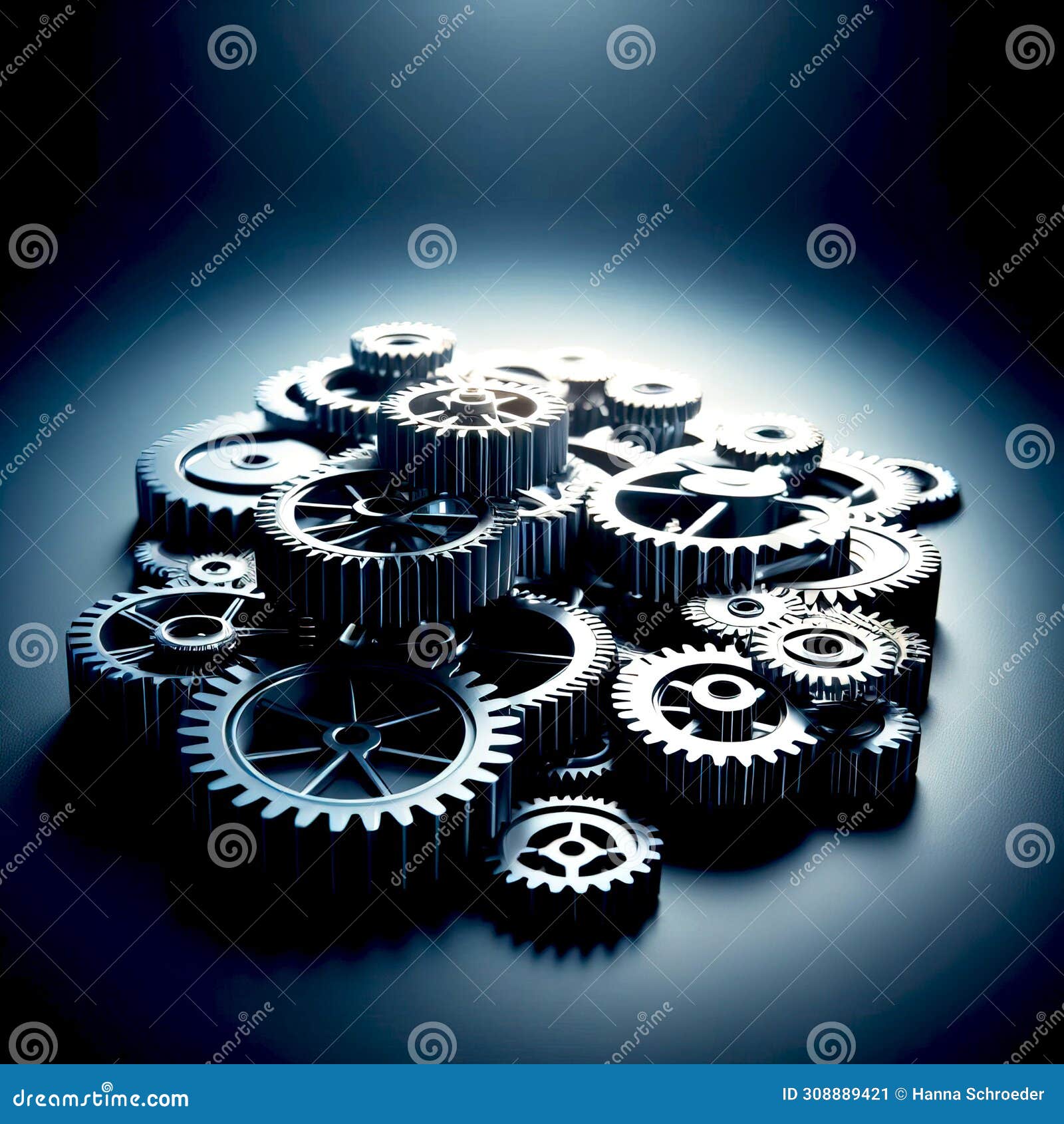 Gears on a Blue Background, Engine Gears, Industrial Background ...