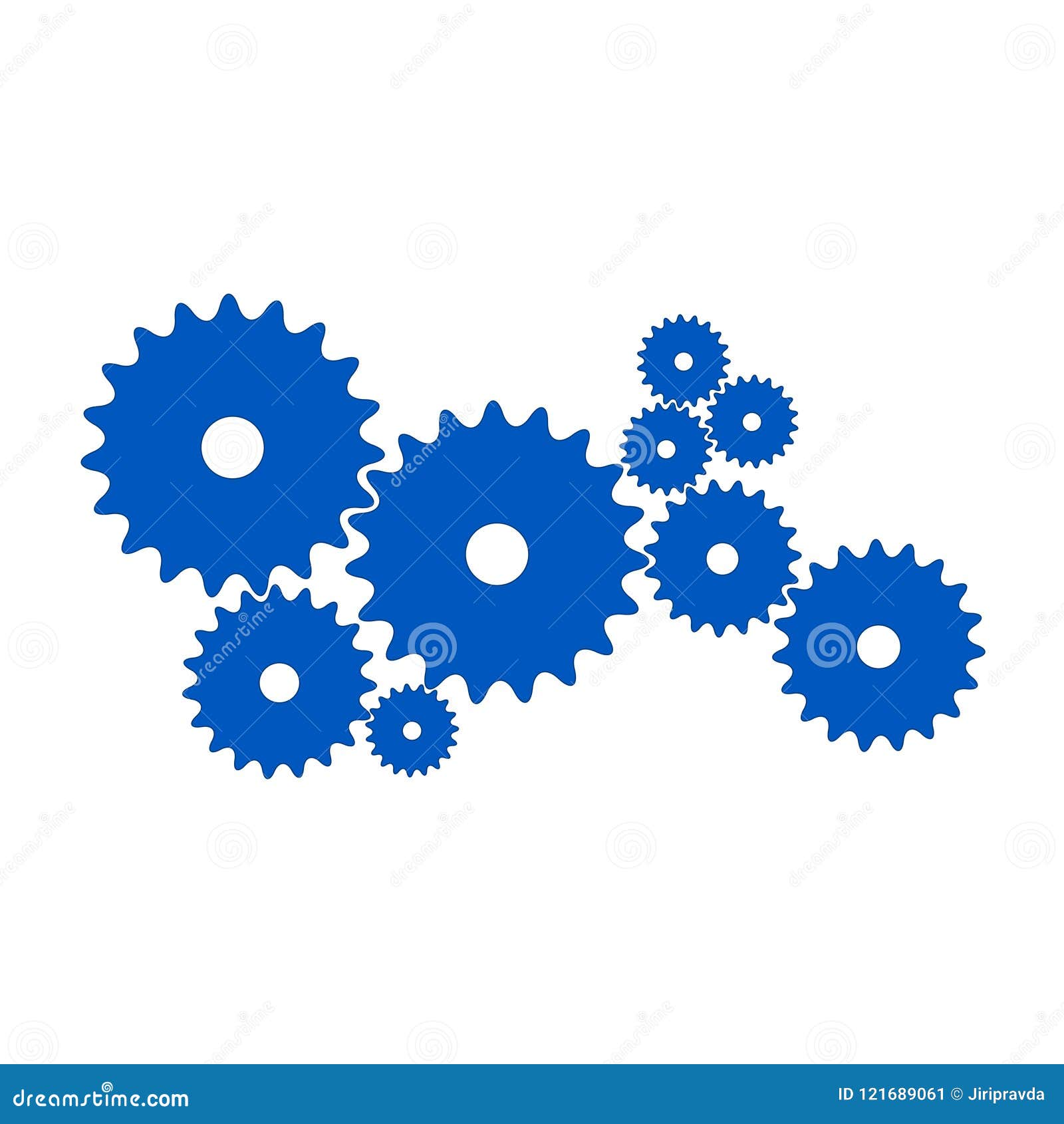Gears in blue design stock vector. Illustration of isolated - 121689061