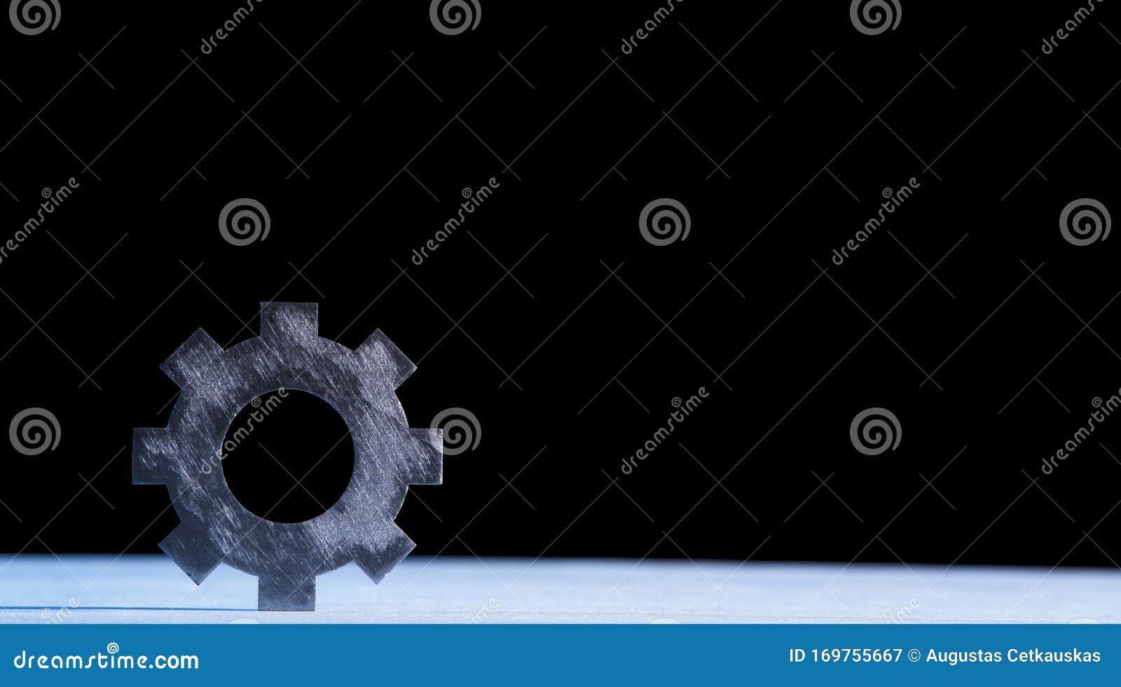 Gears on Blue Wooden Table. Machine Part Stock Image - Image of ...