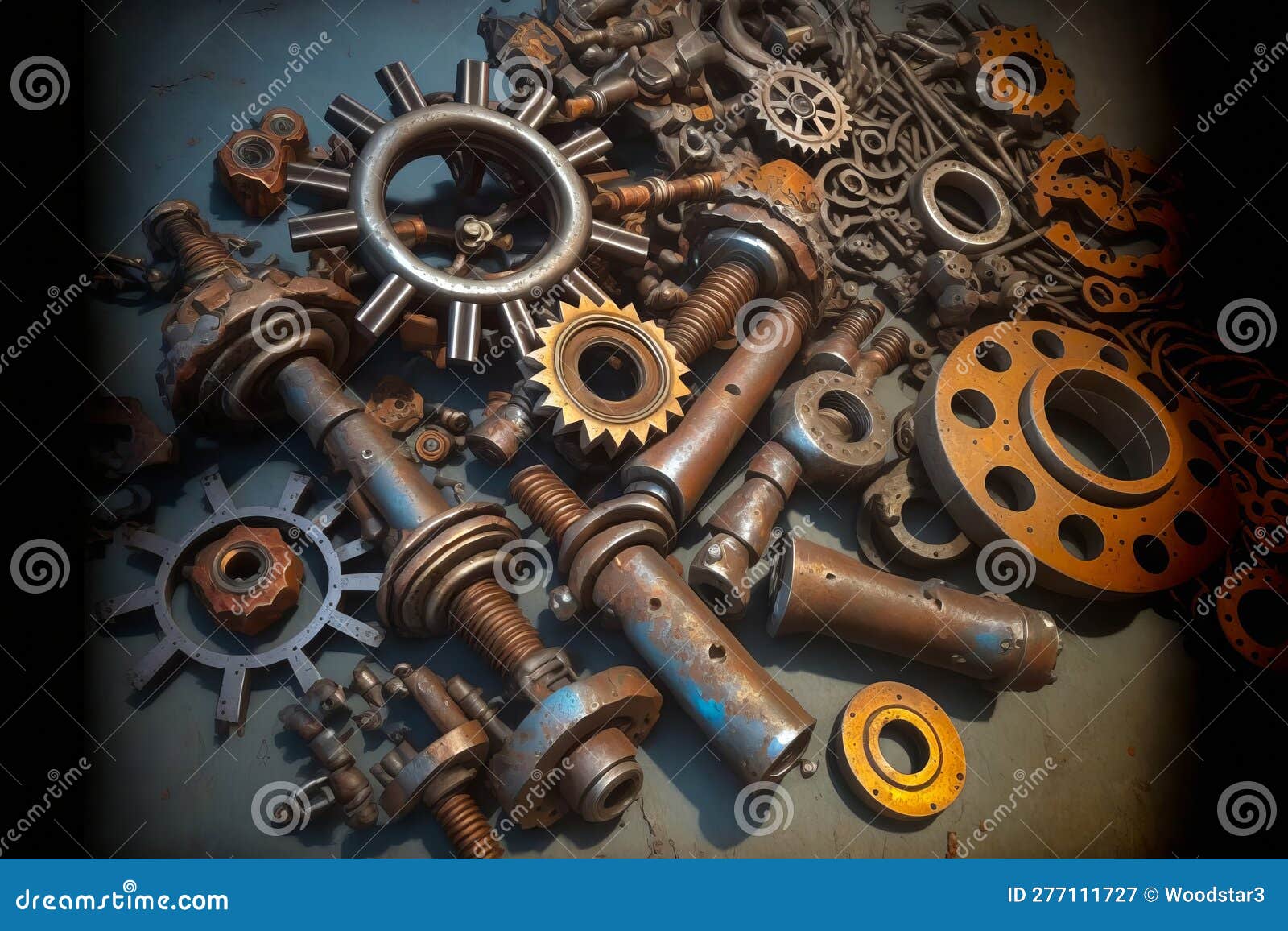 Rusted Cogs And Gears On An Old Broken Industrial Machine Stock ...