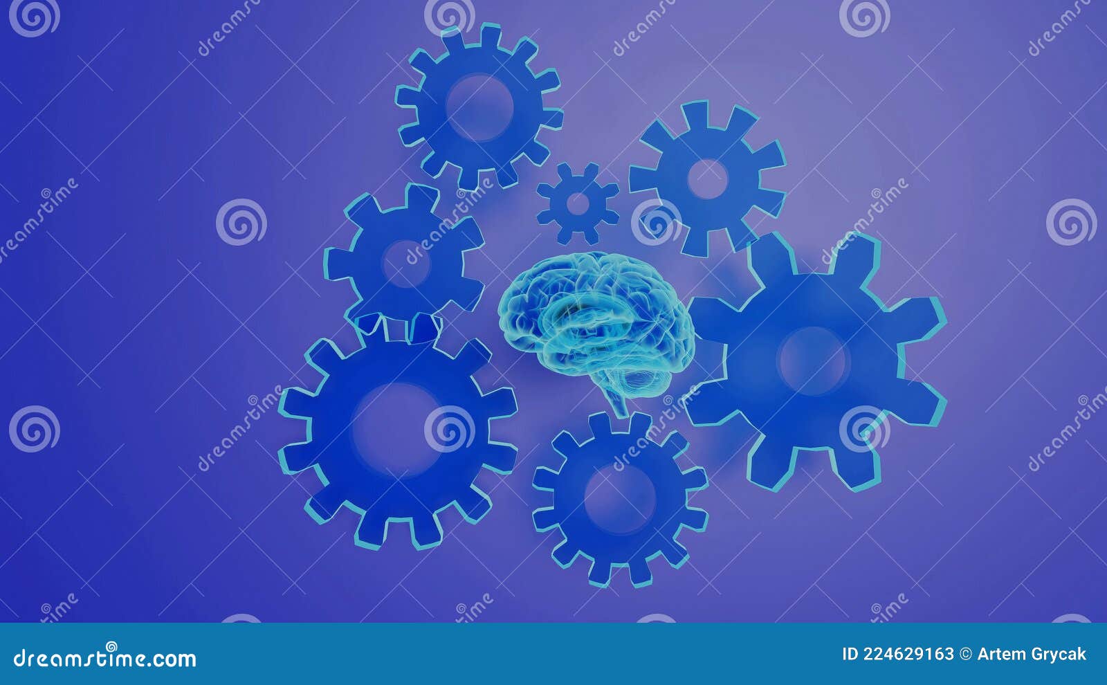 Gears and Brain stock image. Image of intellect, idea - 224629163