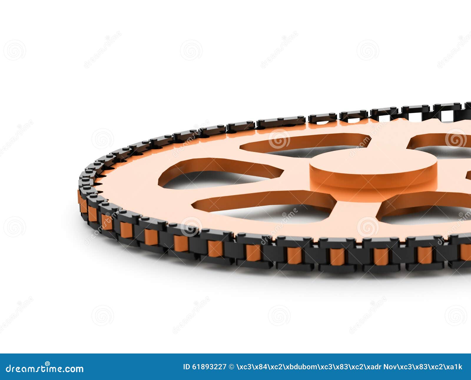 Gears with Chain Concept Rendered Stock Illustration - Illustration of ...