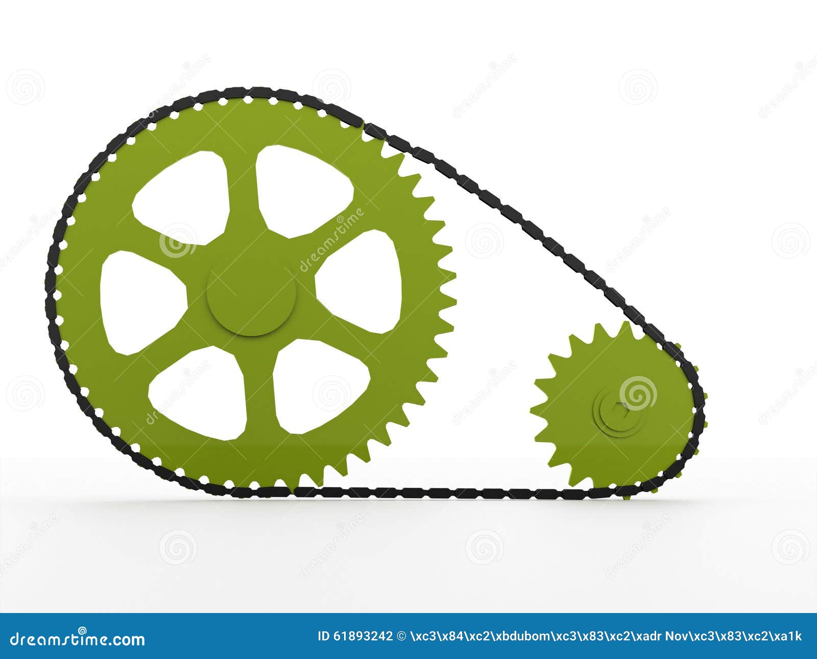 Gears with Chain Concept Rendered Stock Illustration - Illustration of ...