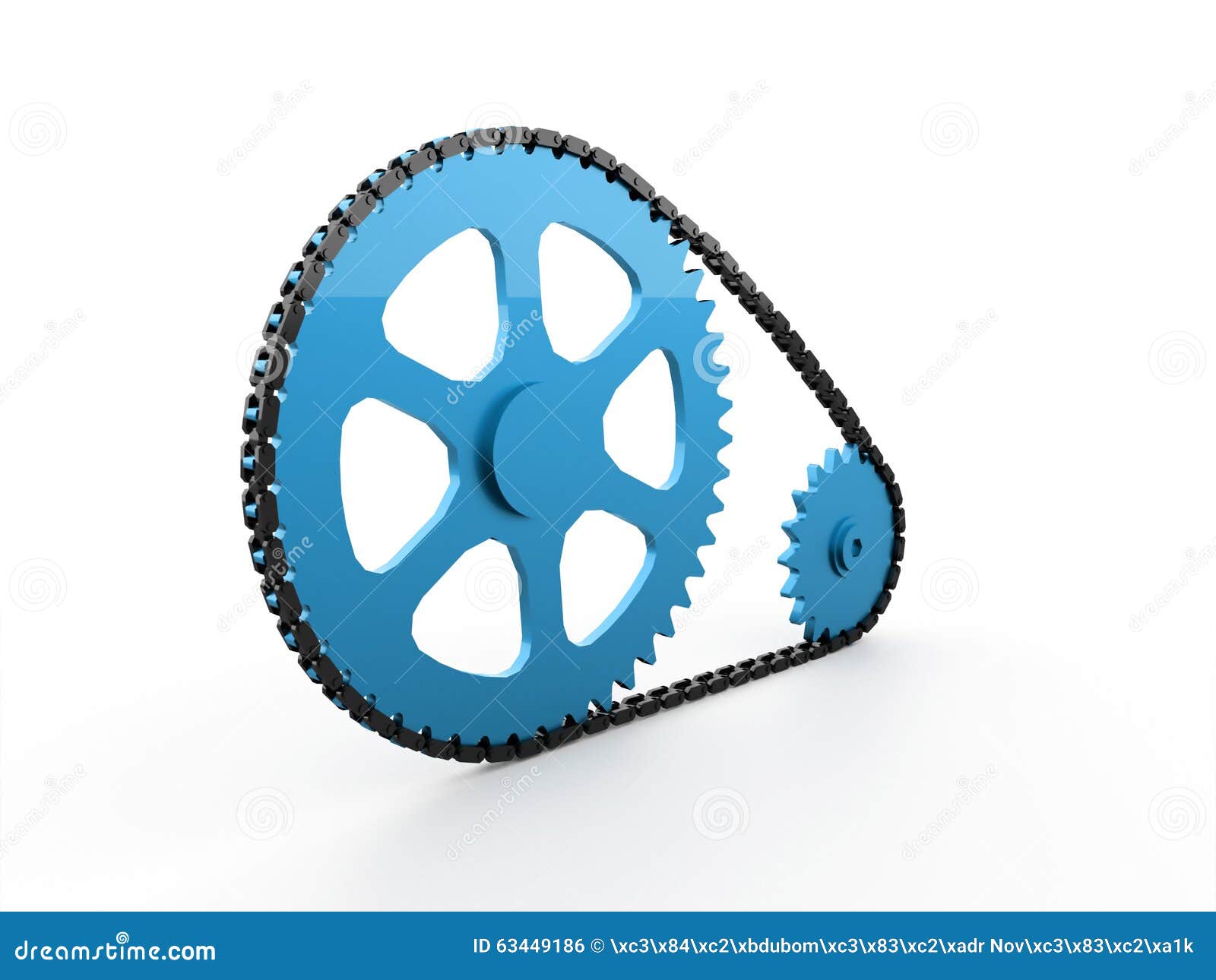 Gears with Chain Concept Rendered Stock Illustration - Illustration of ...