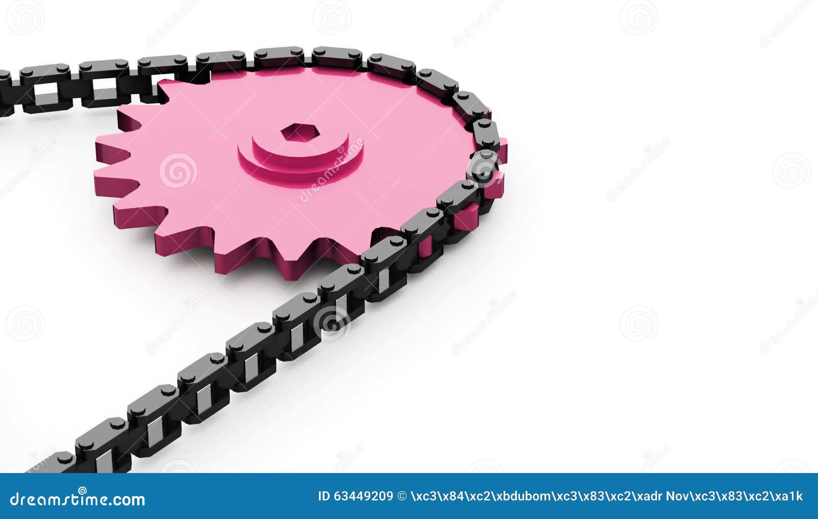 Gears with Chain Concept Rendered Stock Illustration - Illustration of ...