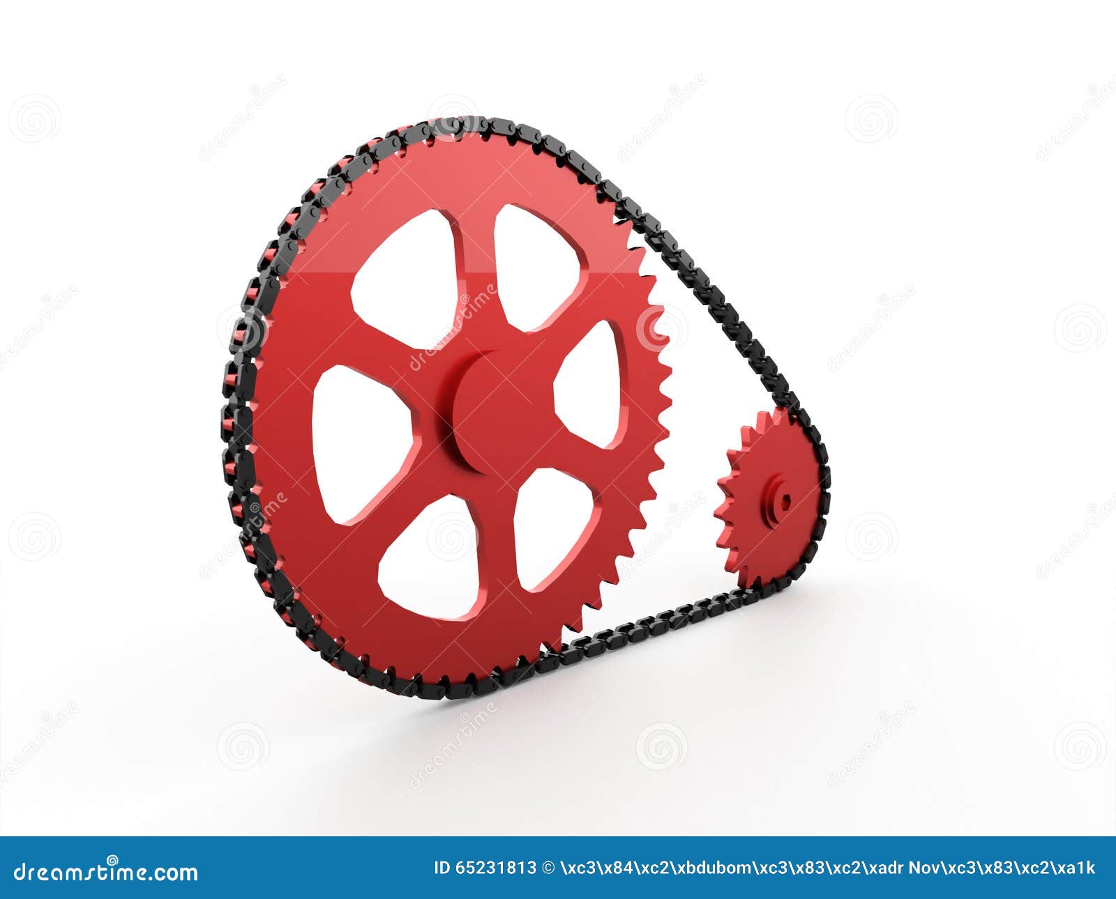 Gears with Chain Concept Rendered Stock Illustration - Illustration of ...