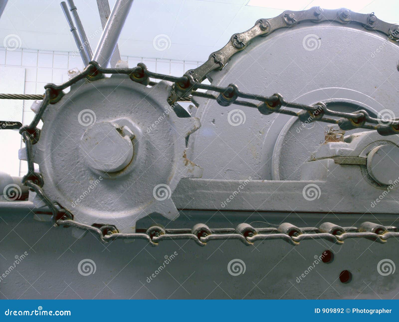 Gears and Chains on Machine Stock Photo - Image of bearing, sprocket ...