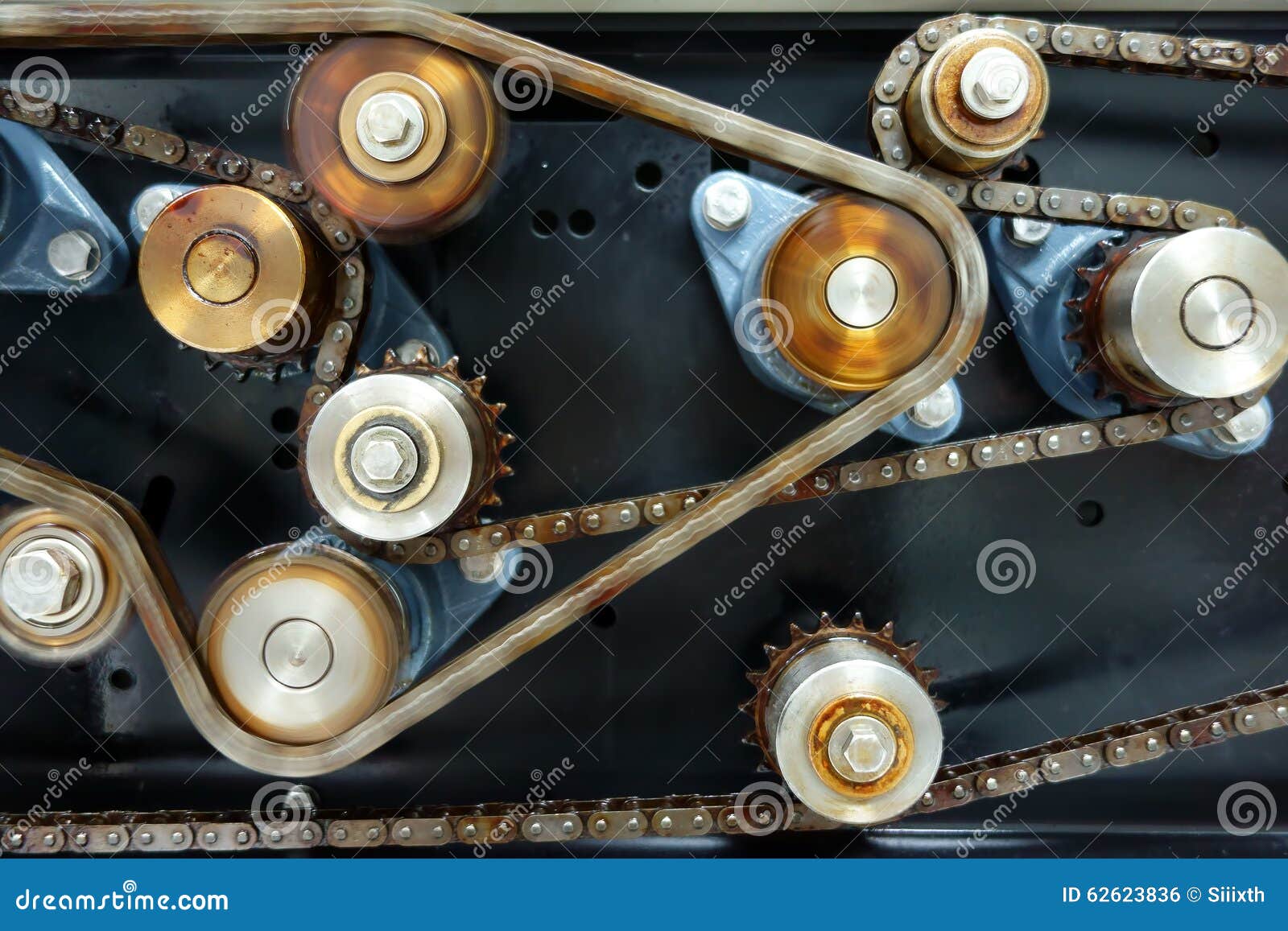 Gears and chains working stock photo. Image of construction - 62623836