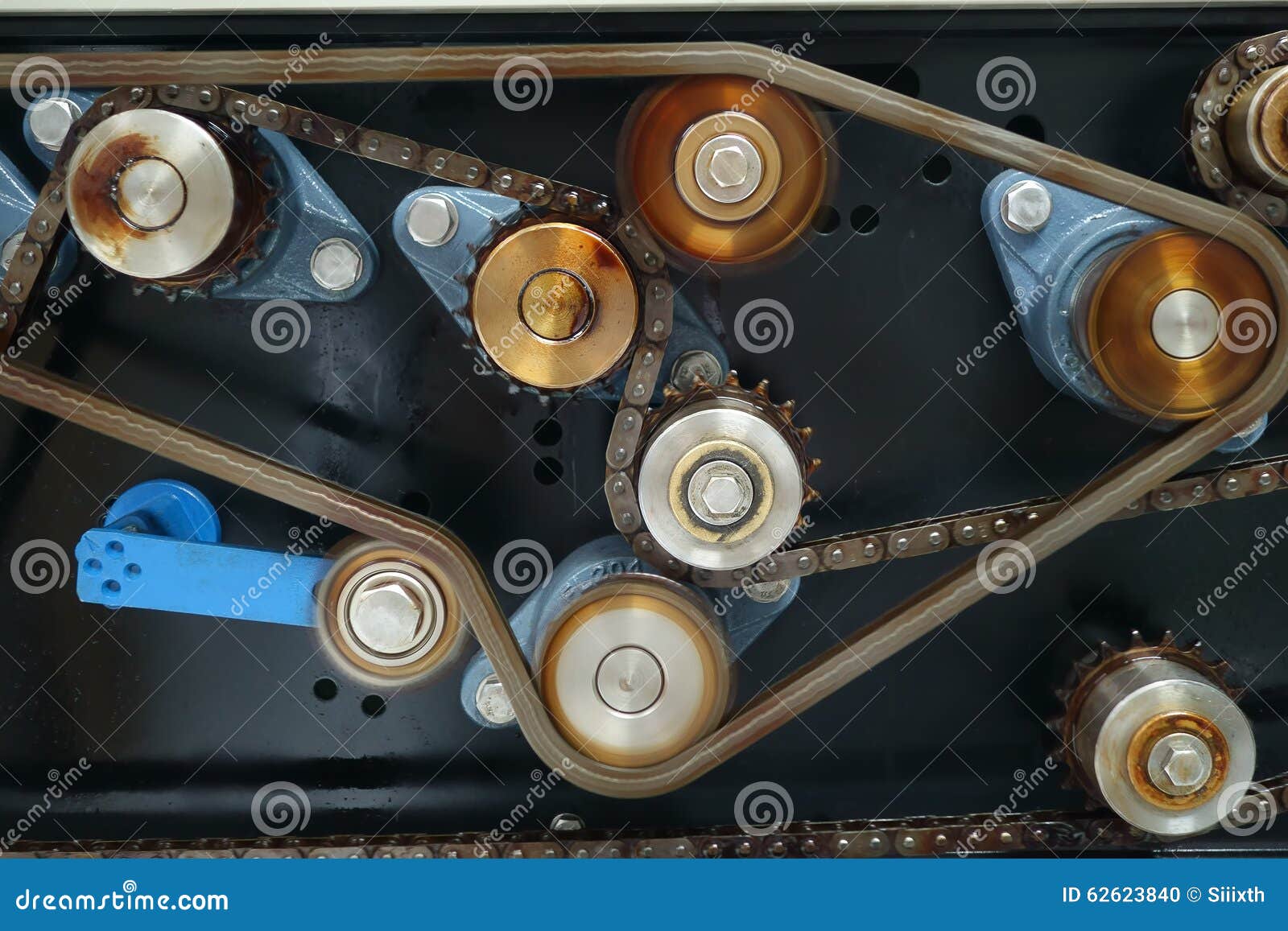 Gears and chains working stock photo. Image of progress - 62623840