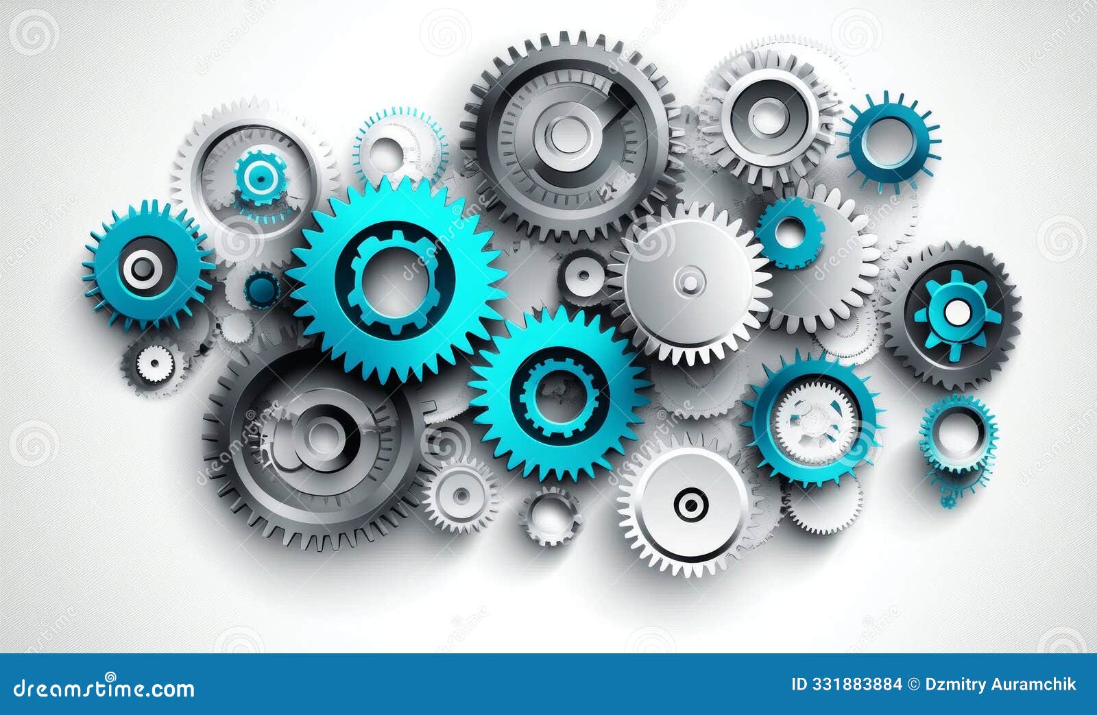 Gears and Circuitry with an Abstract Technology Background Stock ...