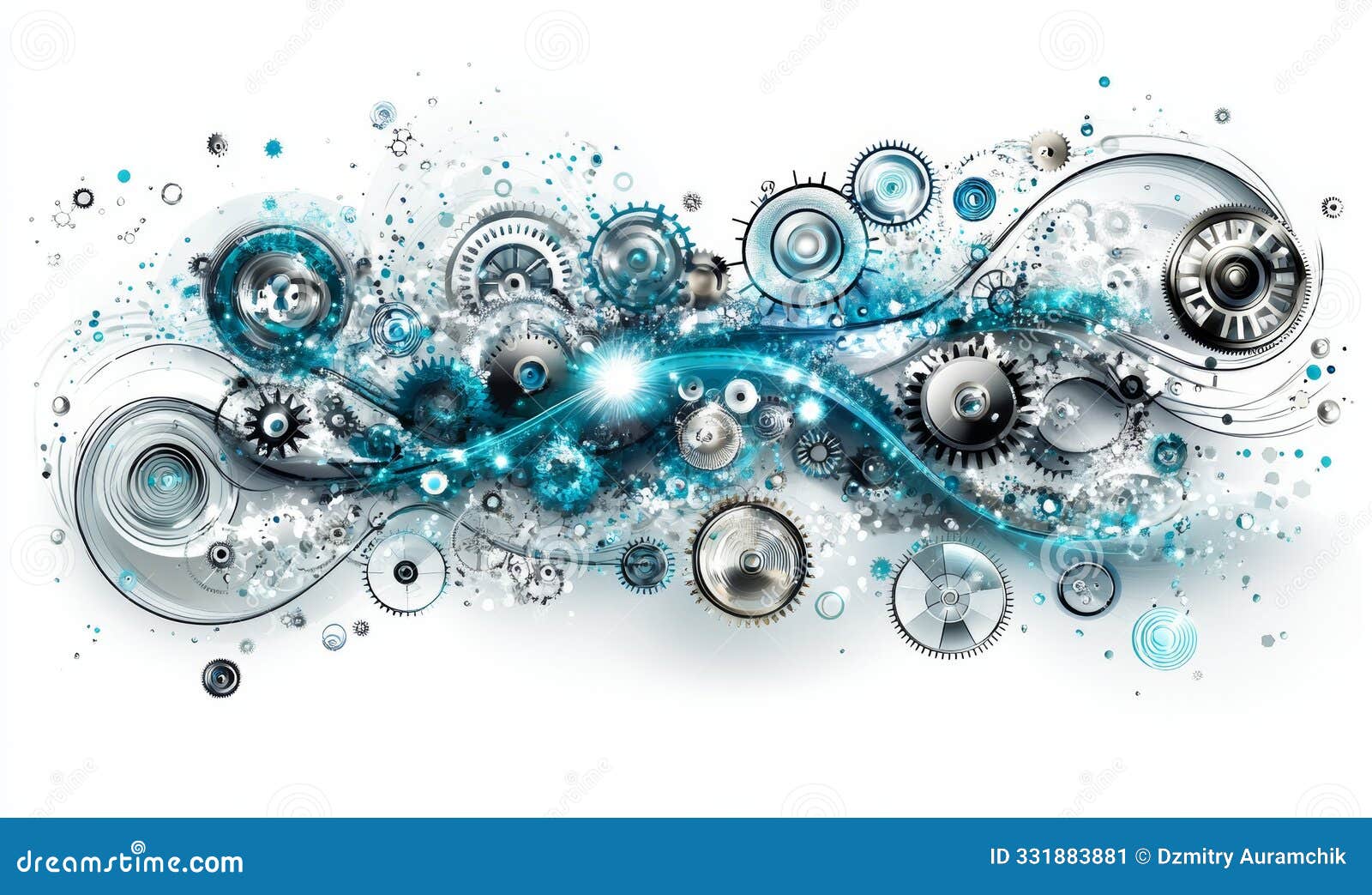 Gears and Circuitry As a Background Technology Stock Illustration ...