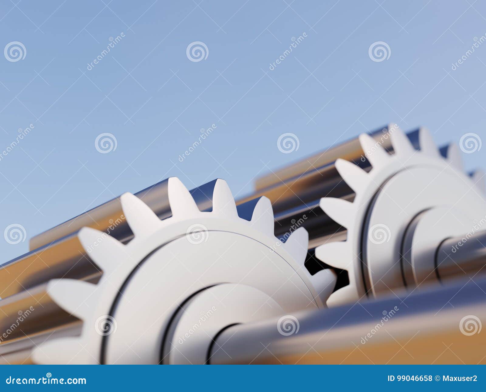 Gears Teamwork Concept Outdoors 3d Illustration Stock Illustration ...