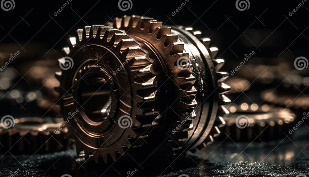 Gears on Black Gears Gears and Cogs Stock Illustration - Illustration ...