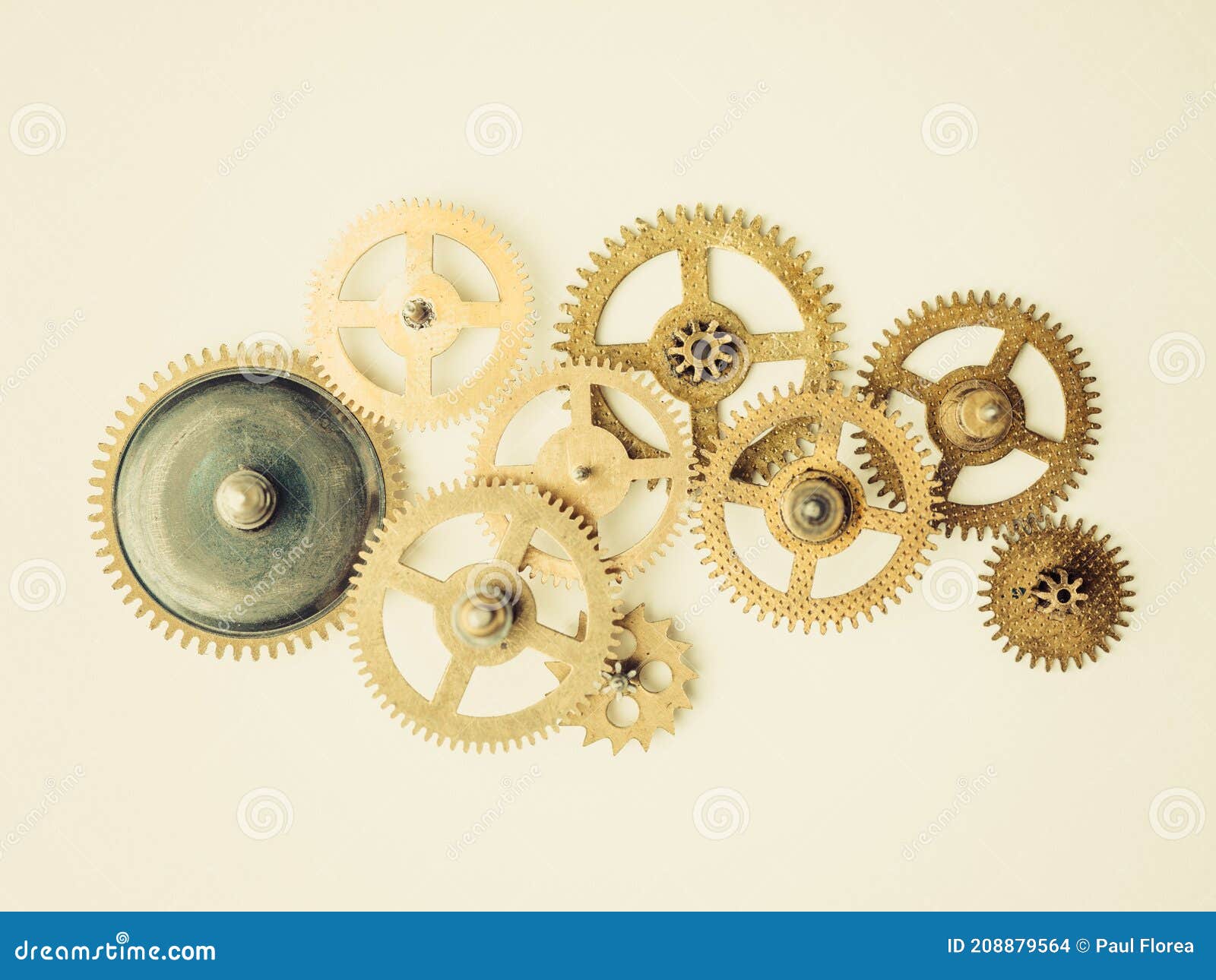 Gears and cogs clock stock photo. Image of mechanical - 208879564