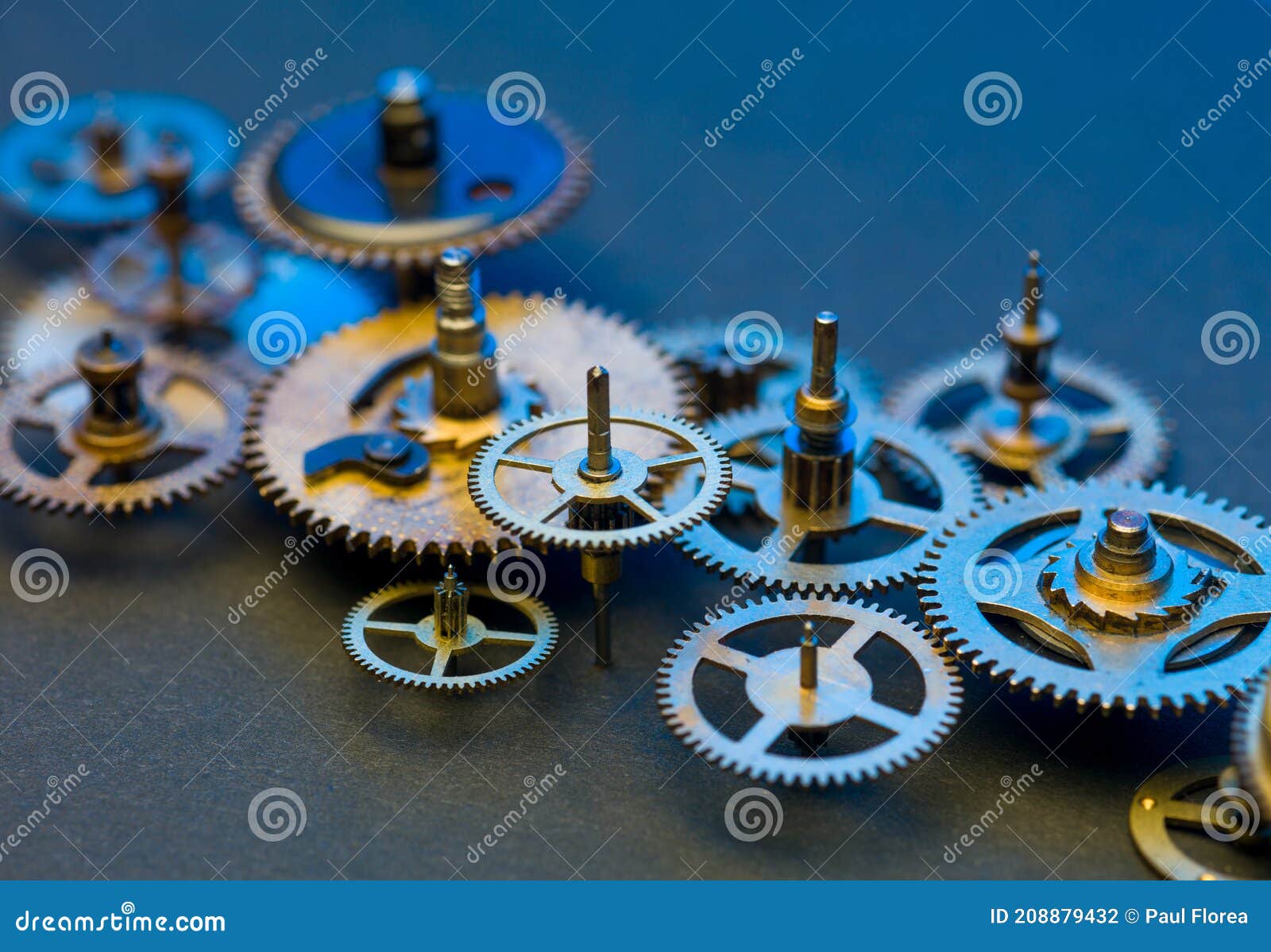 Gears and cogs clock stock photo. Image of engine, clock - 208879432
