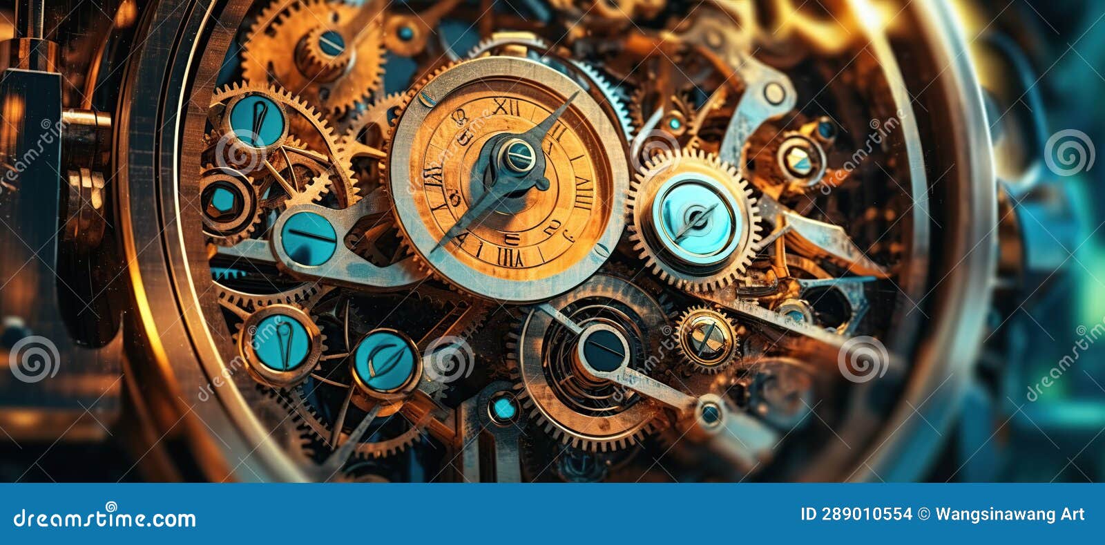 Gears and Cogs in Clockwork Watch Mechanism Stock Photo - Image of ...