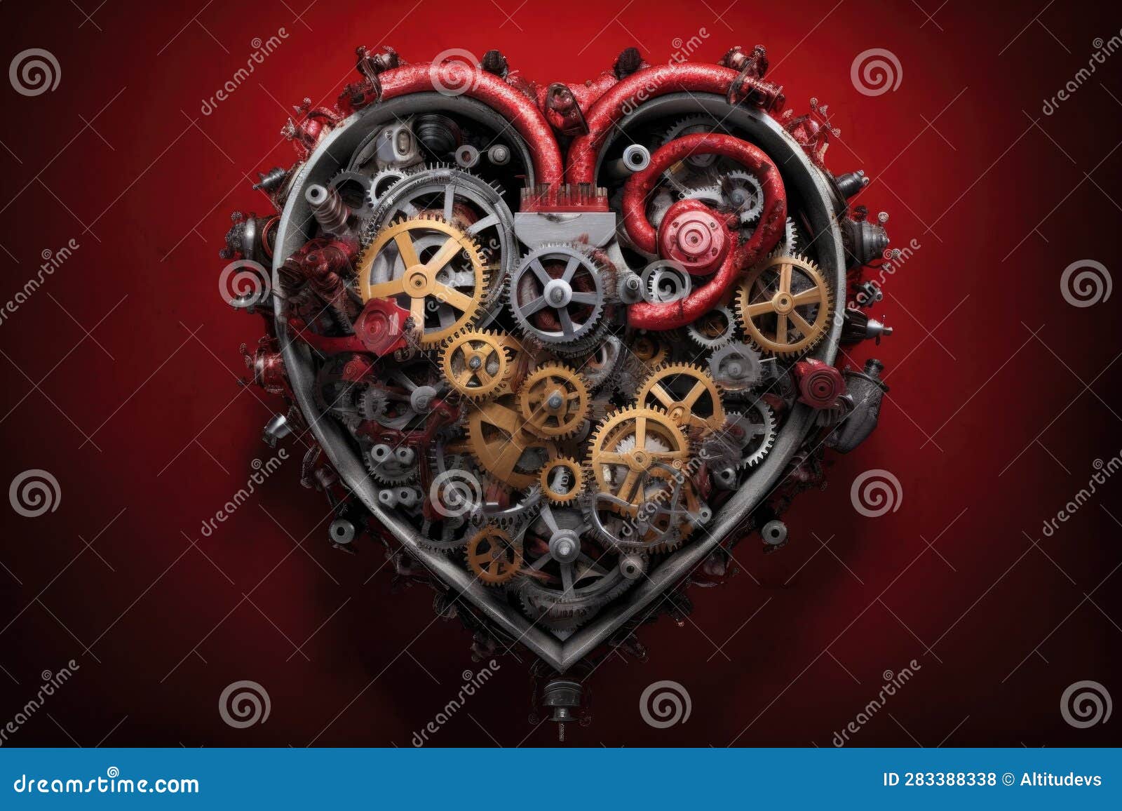Gears and Cogs Forming a Mechanical Heart Stock Photo - Image of ...
