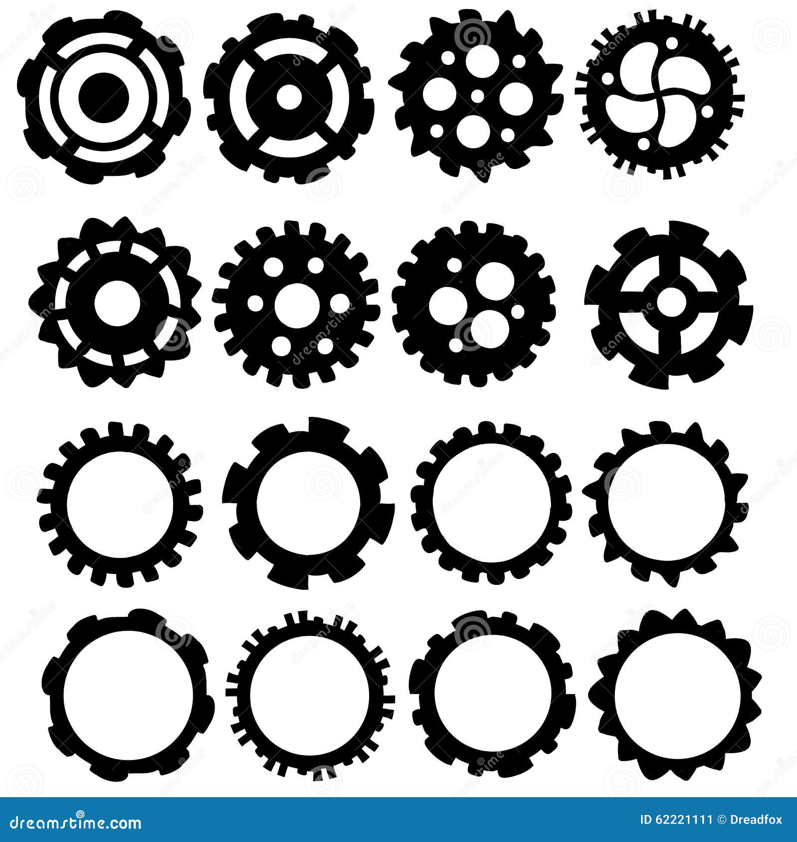 Gears and Cogs Icon Collection Stock Illustration - Illustration of ...