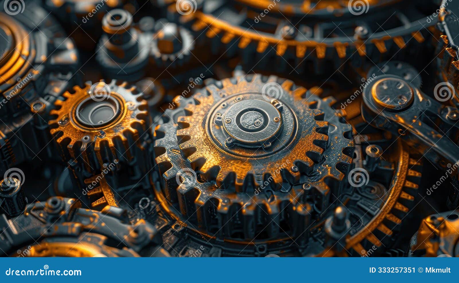 Gears and Cogs Interlock, Symbolizing Teamwork and Precise ...