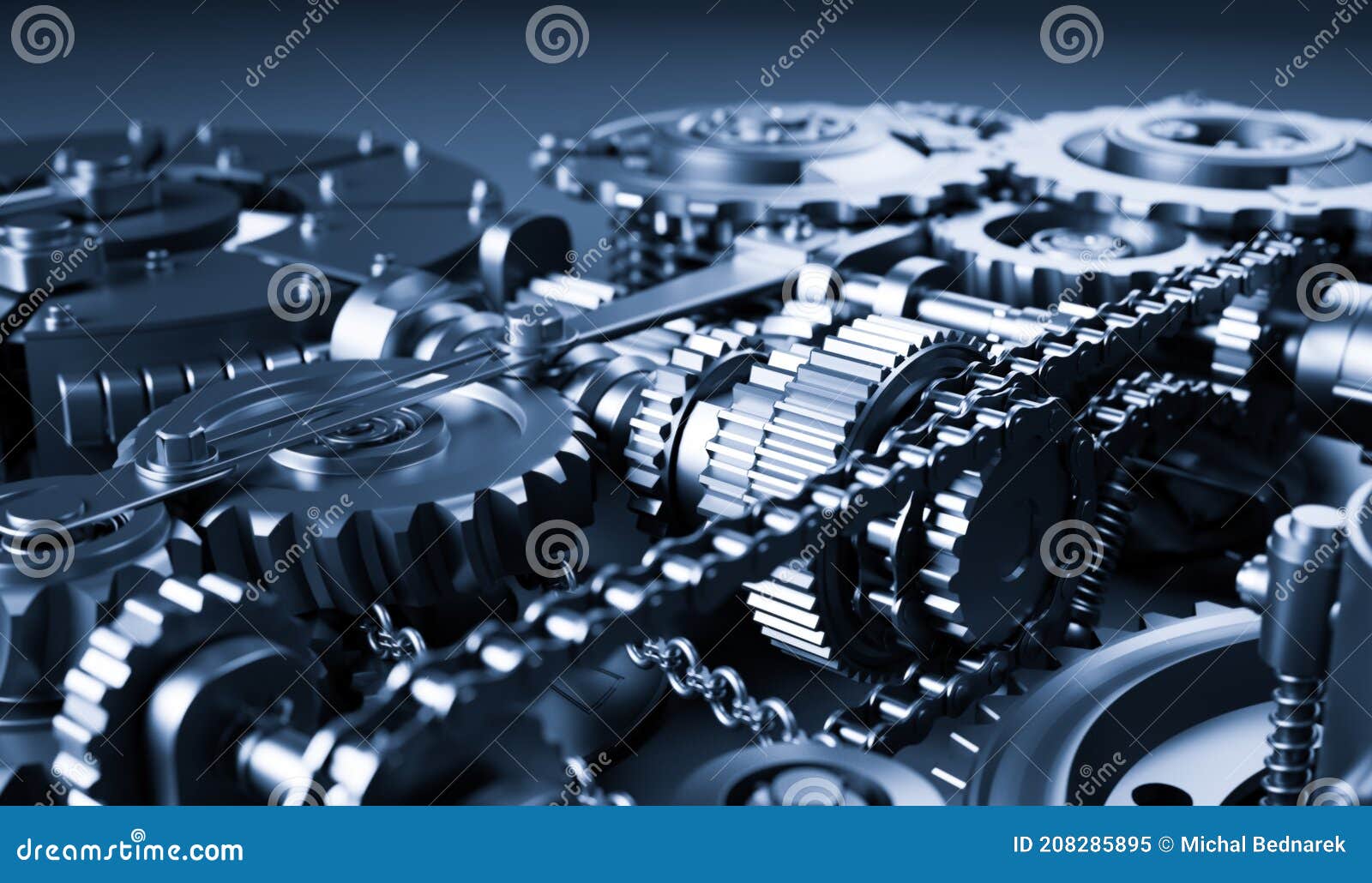 Gears and Cogs Mechanism. Industrial Machine Engine Stock Illustration ...
