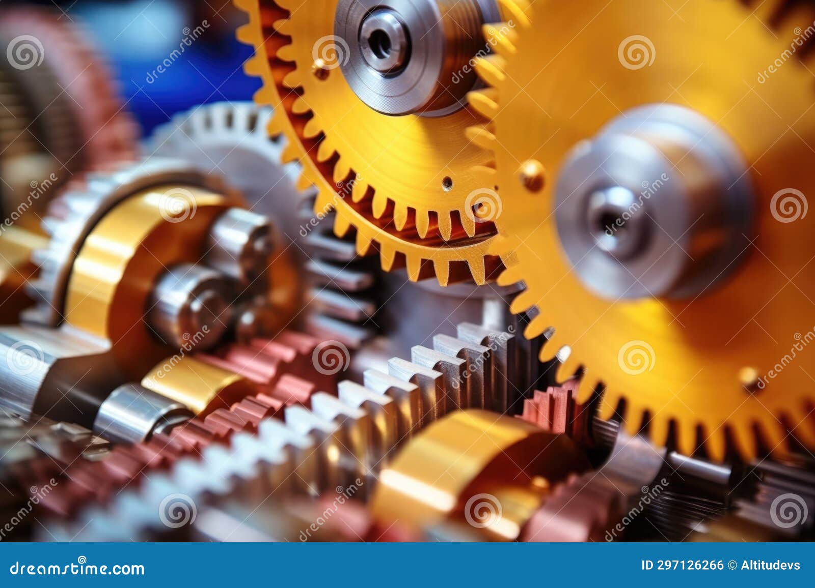 Gears and Cogs Meshing Together in a Machine Stock Photo - Image of ...