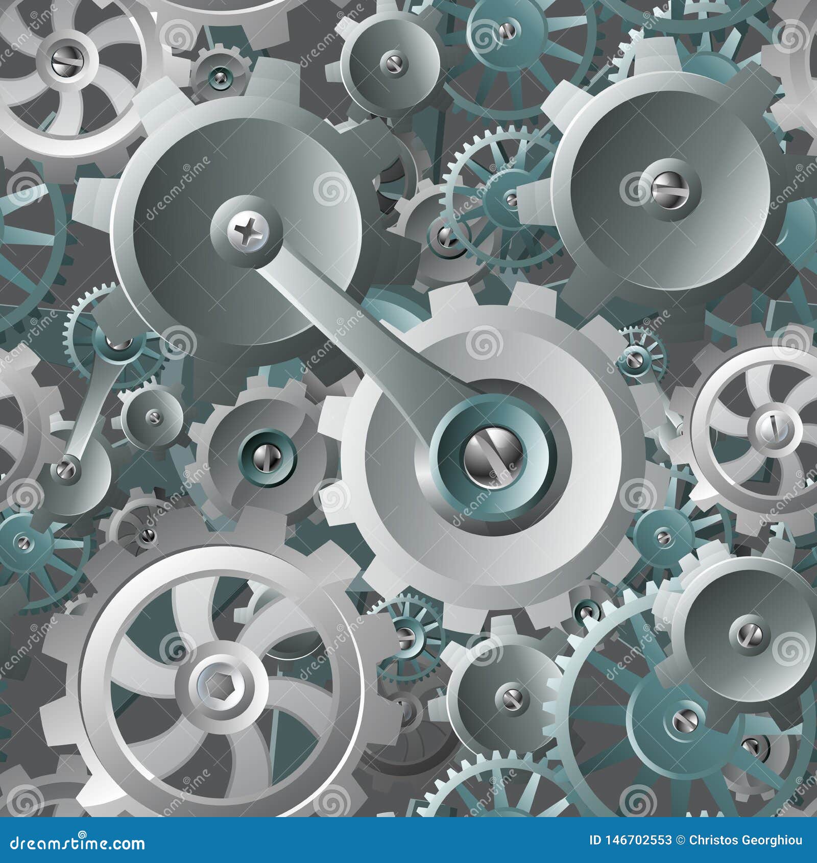 Gears and Cogs Seamless Machine Background Stock Vector - Illustration ...