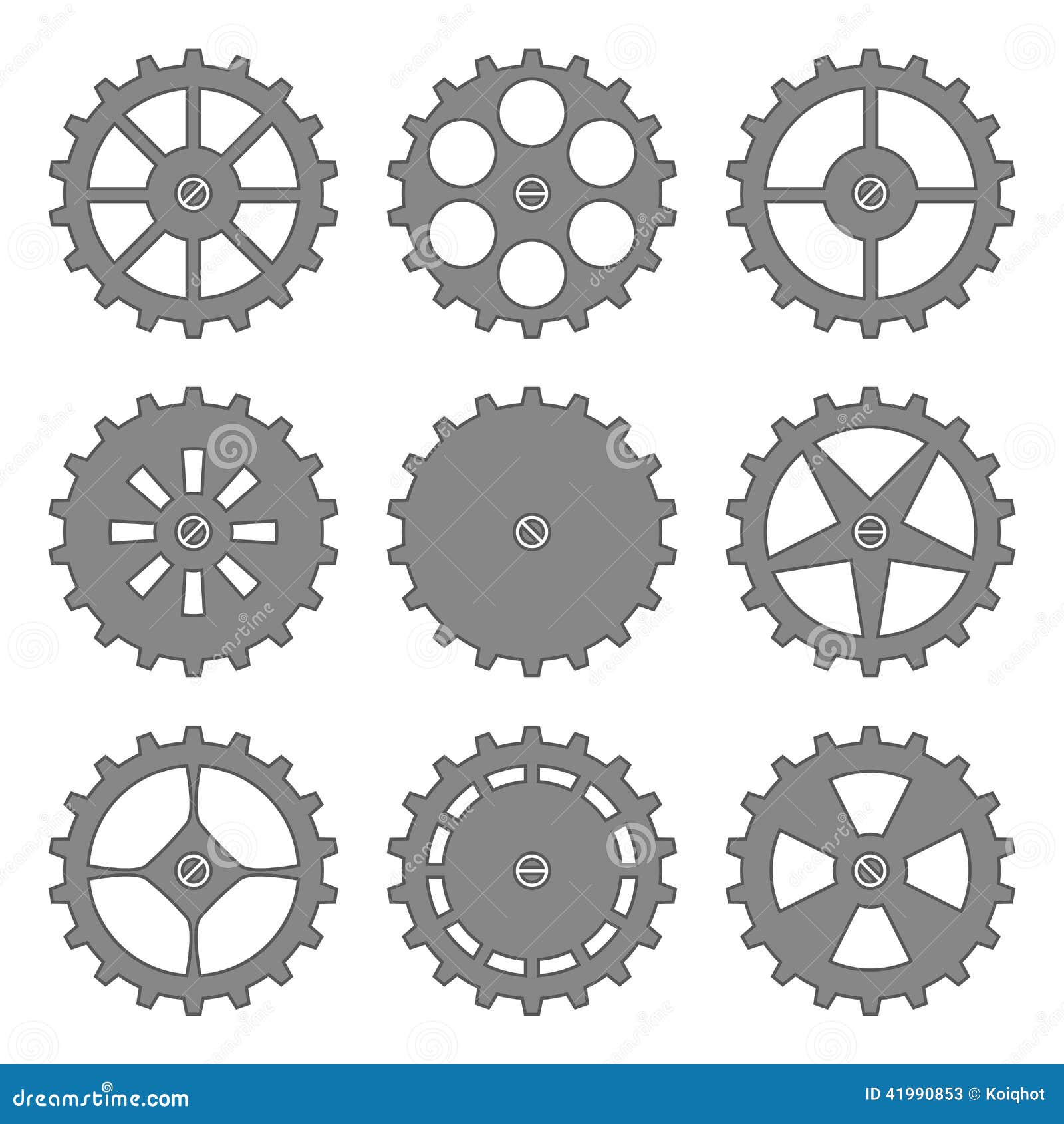 Gears and cogs set stock vector. Illustration of rotation - 41990853