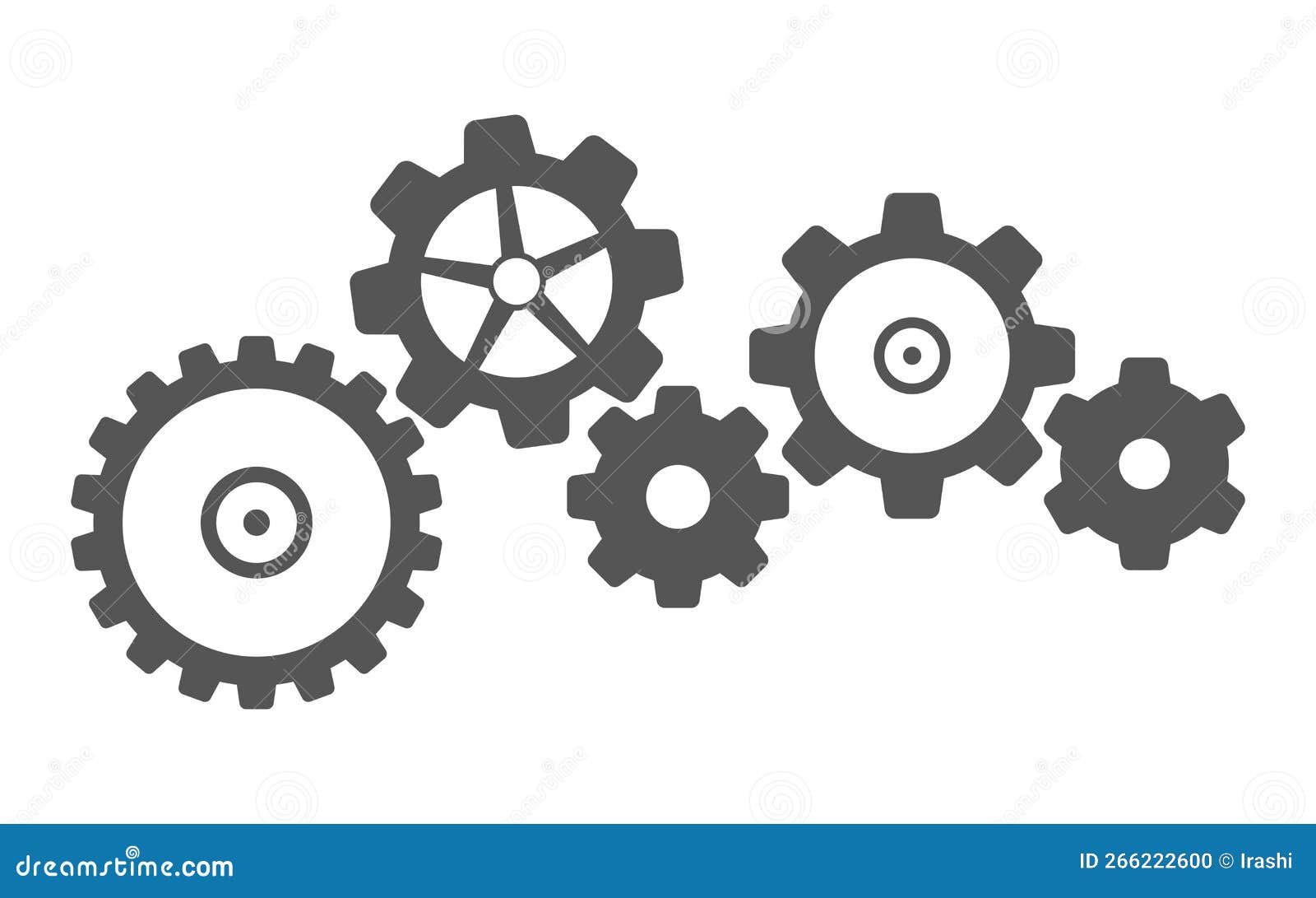 Cogs Teamwork Mechanism Cartoon Vector | CartoonDealer.com #266221321