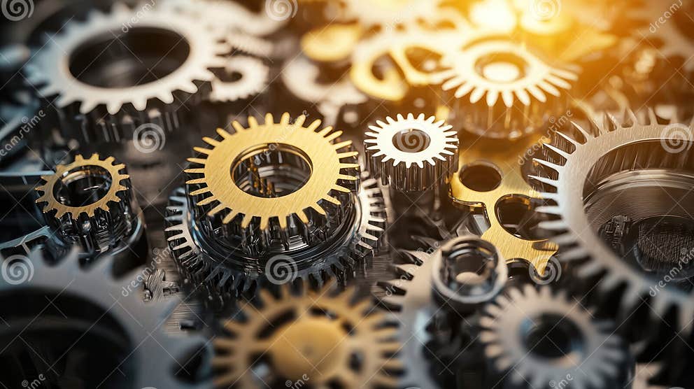 Gears and Cogs Working Together, Symbolizing a Complex Stock ...