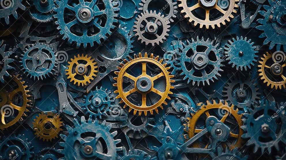 Gears and Cogs Working Together, Symbolizing a Complex Stock ...