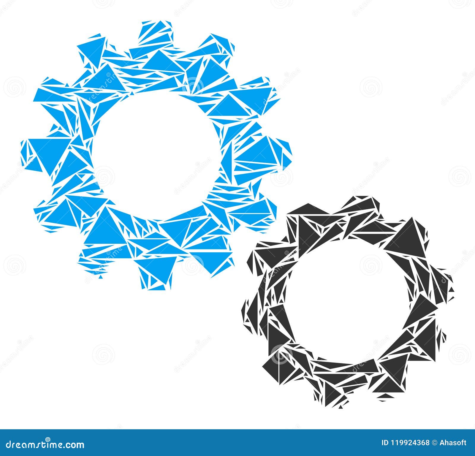 Gears Collage of Triangles stock vector. Illustration of composition ...