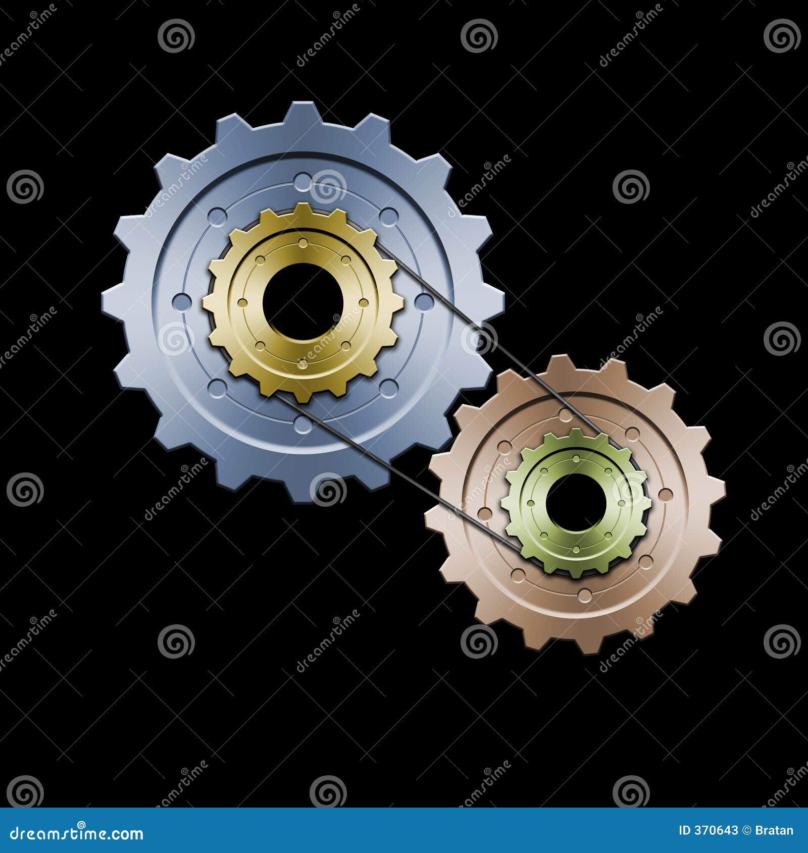 Gears (Color version) stock illustration. Illustration of belt - 370643