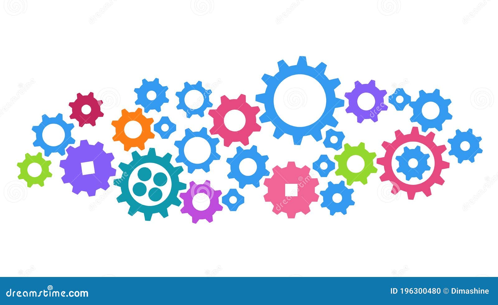 Gears Colors in Progress., Icon, Vector Isolated Illustration Stock ...