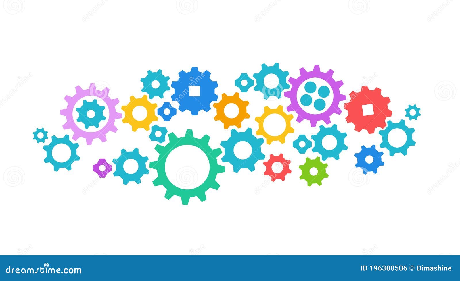 Gears Colors in Progress., Icon, Vector Isolated Illustration Stock ...