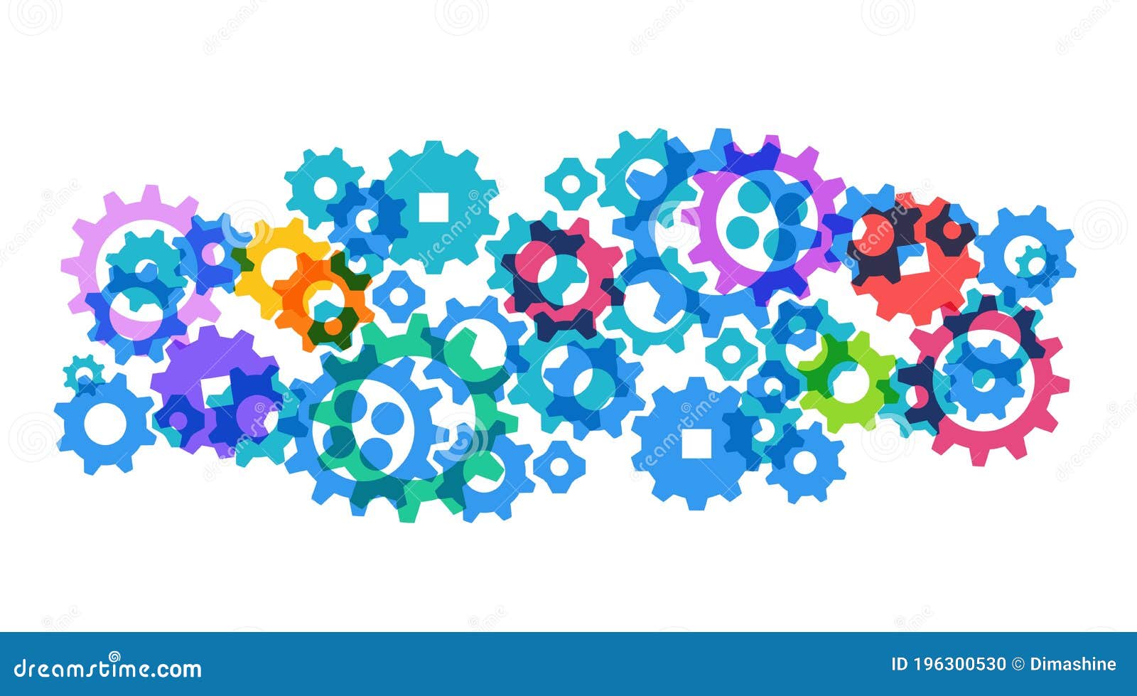 Gears Colors in Progress., Icon, Vector Isolated Illustration Stock ...