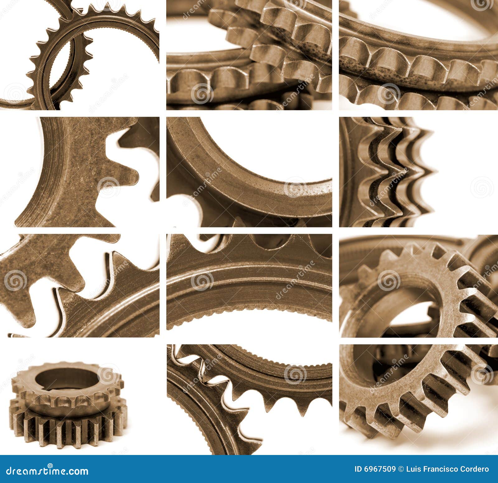 Gears composition in sepia stock image. Image of metallic - 6967509