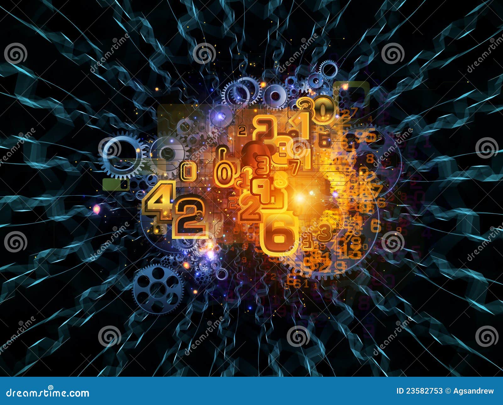 Gears of computing stock illustration. Illustration of progress - 23582753