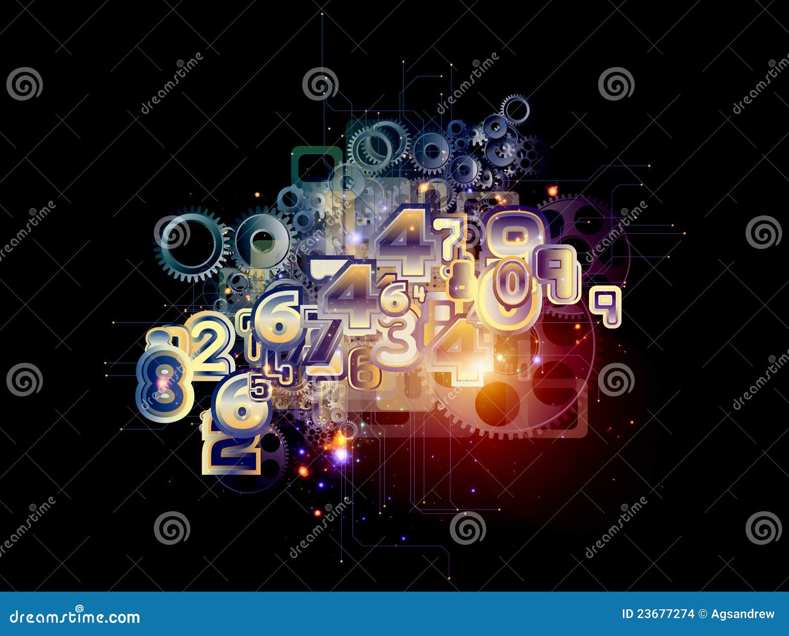 Gears of computing stock illustration. Illustration of idea - 23677274