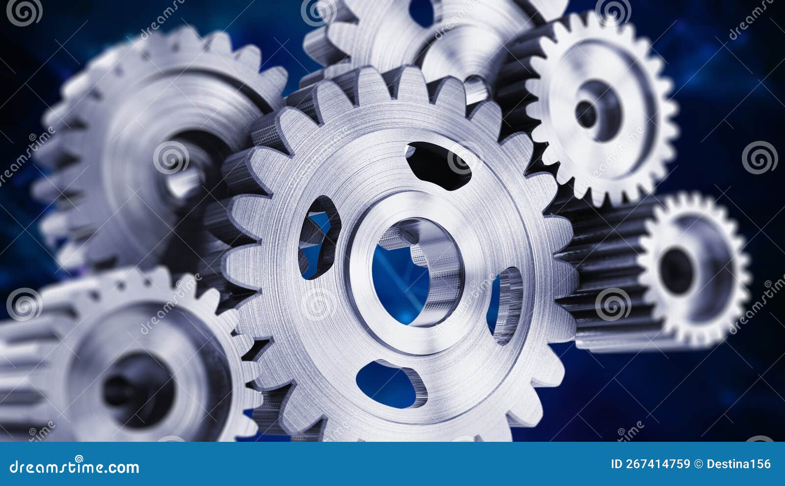 Gears Connected To Each Other. 3D Illustration Stock Illustration ...