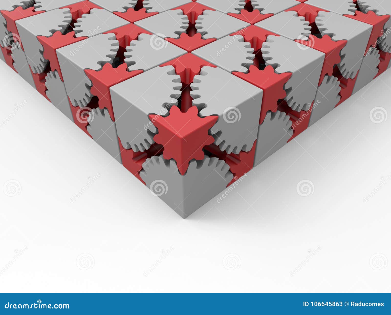 Gears - cubes composition stock illustration. Illustration of isolated ...