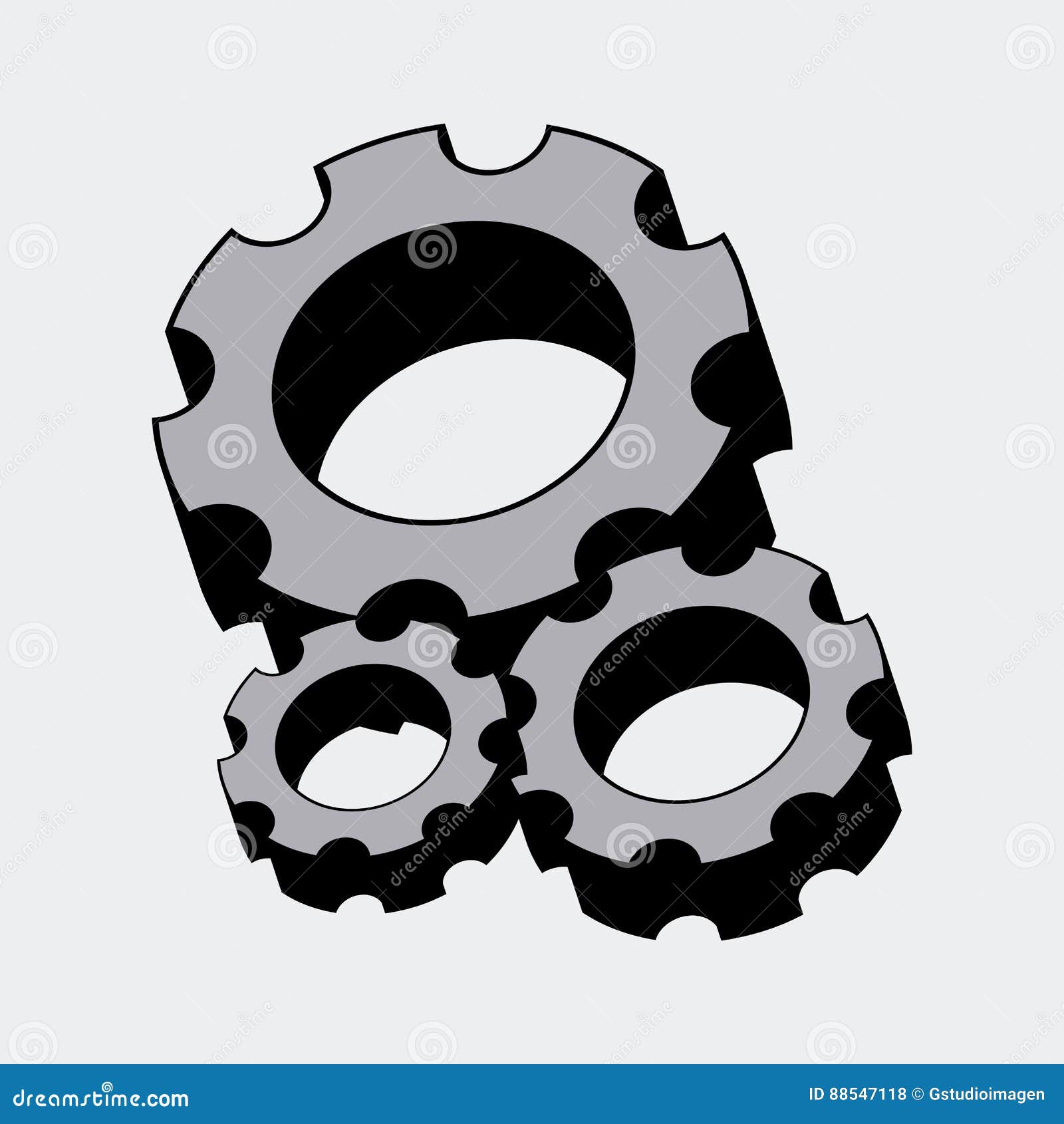 Gears Design Over Gray Background Vector Illustration Stock Vector ...