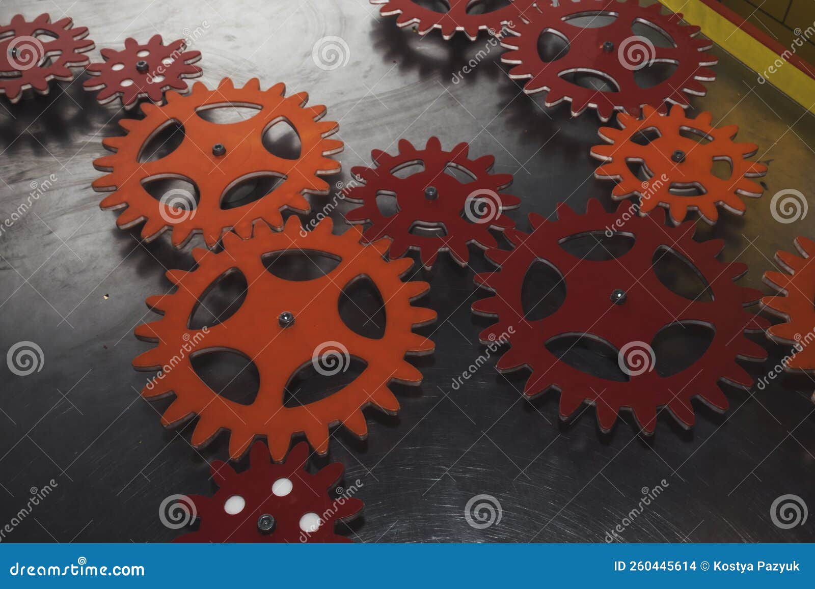 Gears of Different Sizes Side View Stock Photo - Image of element ...