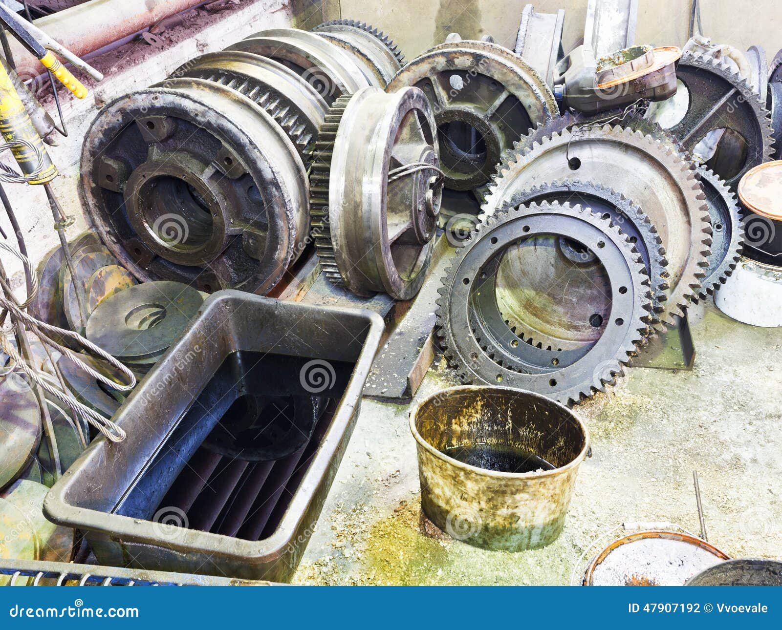 Disassembled Car Engine During Repair. A Close-up Of An Exploded View ...