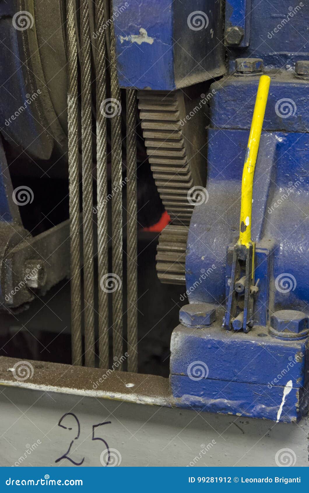 The Gears of a Elevator Motor Stock Photo - Image of motor, double ...