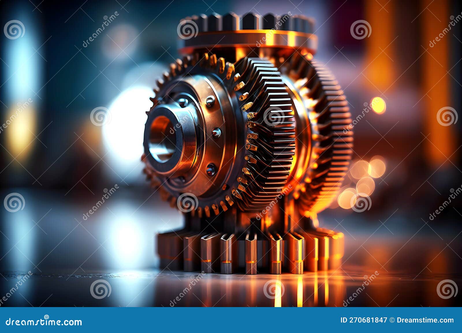 Gears of an Engine in a Photographyc Studio, Generative Ai Illustration ...