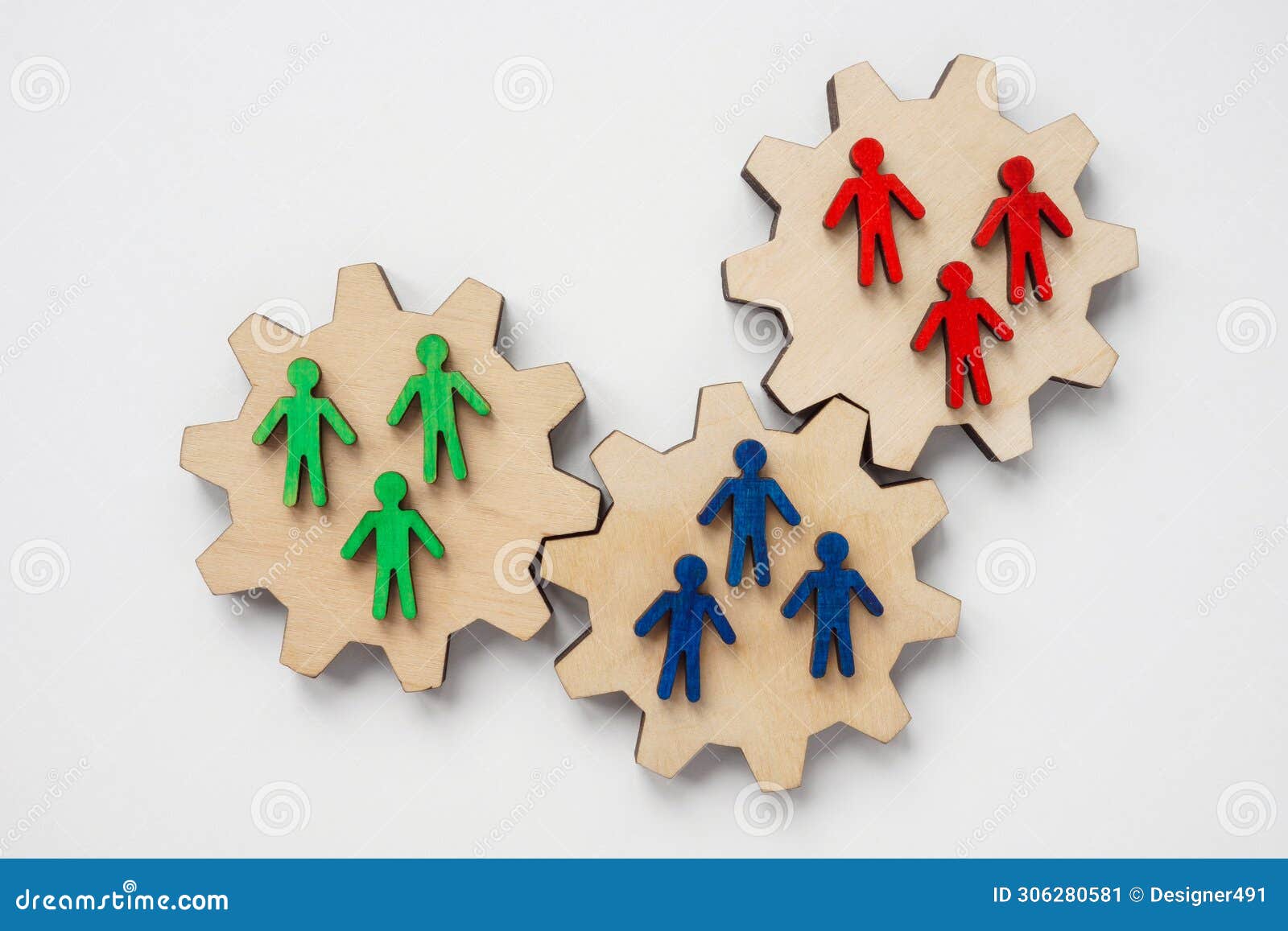 Gears and Figures As a Symbol of Teamwork and Collaboration. Stock ...