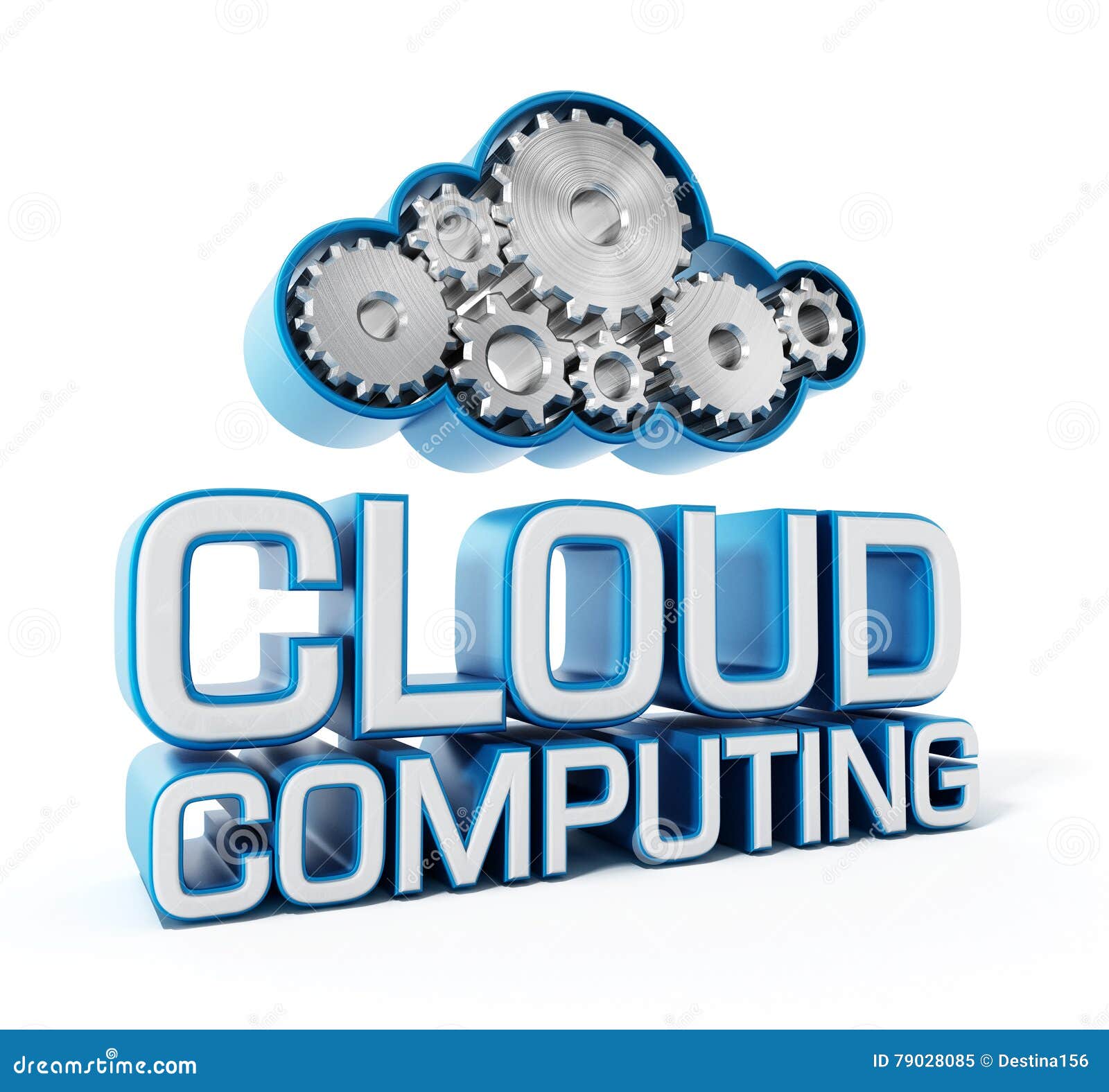 Gears Forming a Cloud Shape and Cloud Computing Text Stock Illustration ...
